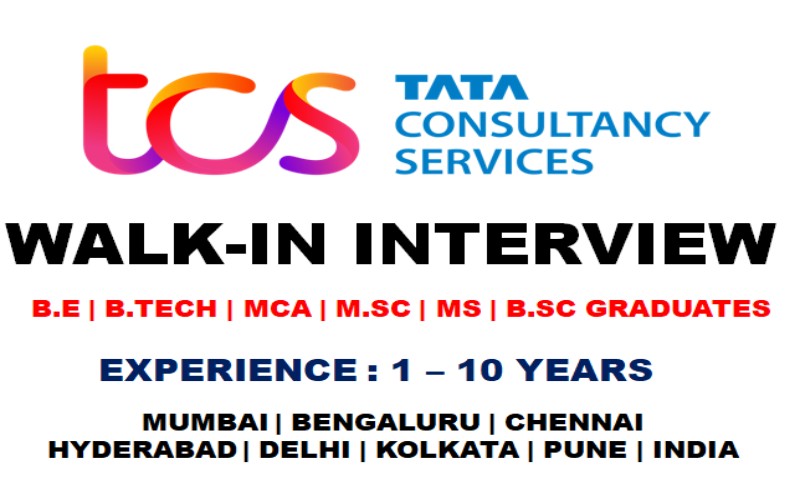 TCS Walk-In Interview | Freshers and Experienced | Salary: Rs. 5 - 25 LPA | Remote and Hybrid ...